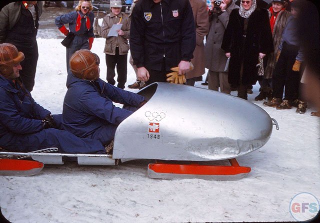 Vintage Photo of a Late 1940s Bobsleigh in Lake Placid, New York – The ...